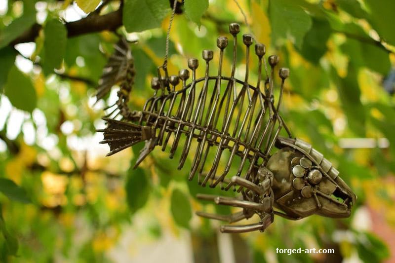Fish skeleton - metal sculpture