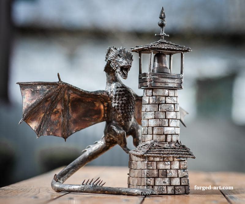 Handcrafted dragon forged from the movie Game of Thrones